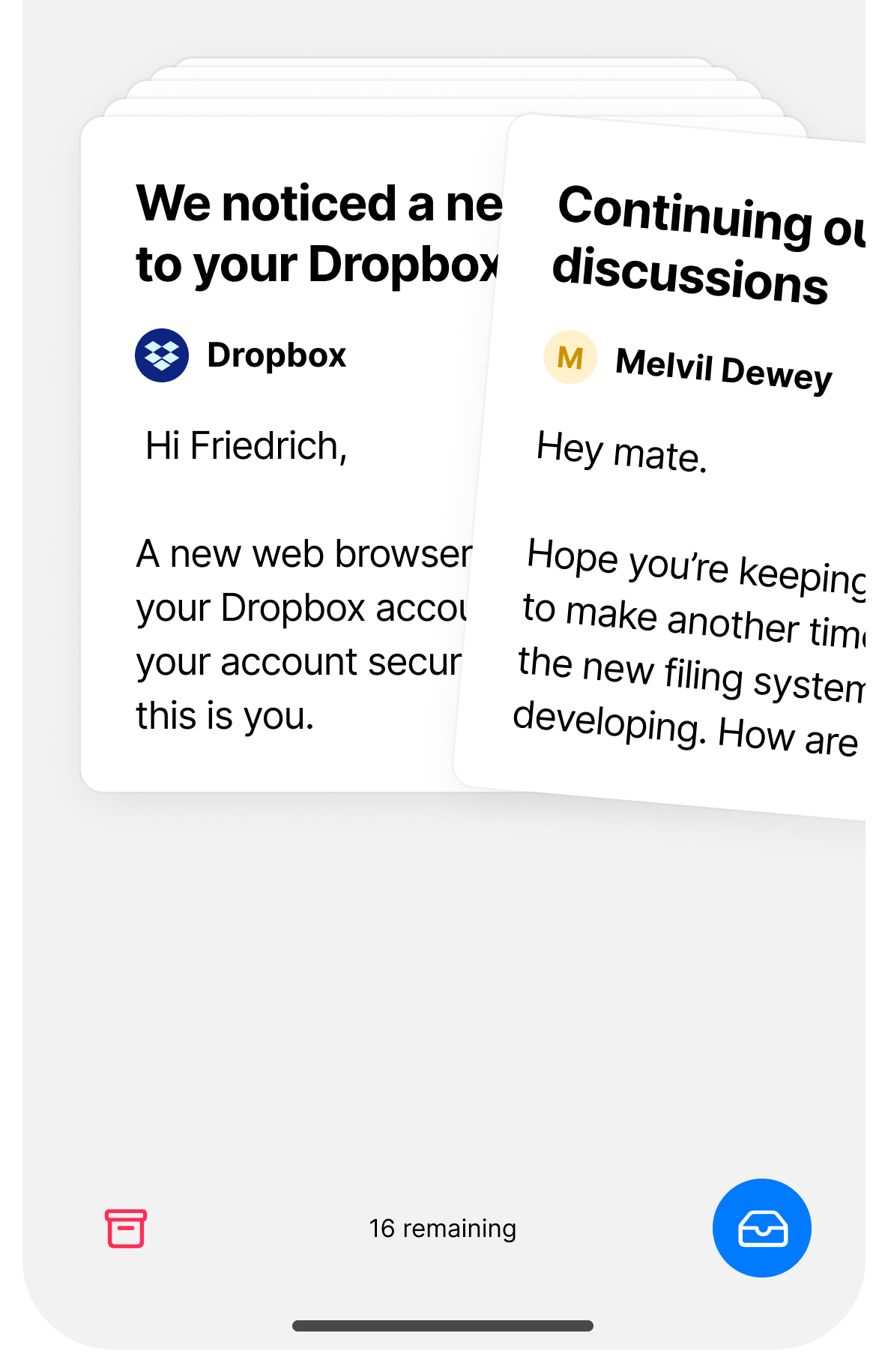 Triage · First aid for your inbox · Quick email processing app for iPhone